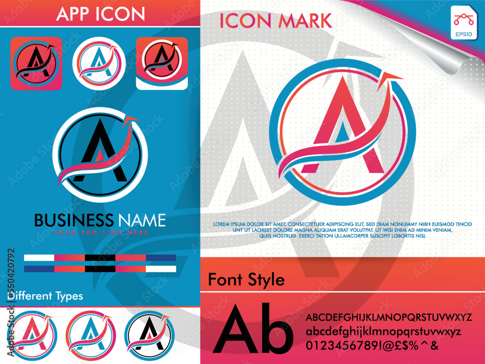 Letter A simple circle logo premium vector Stock Vector | Adobe Stock