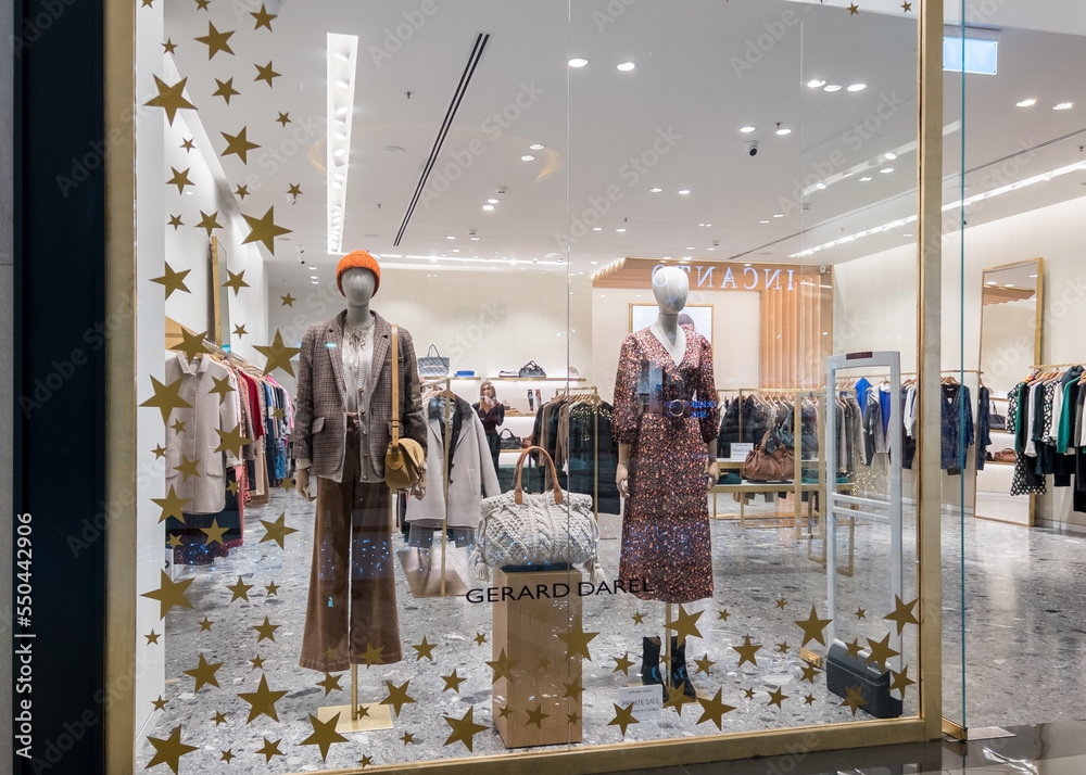 Moscow,Russia 12 11 2022 Clothes magazine shop in Paveletskaya plaza ...