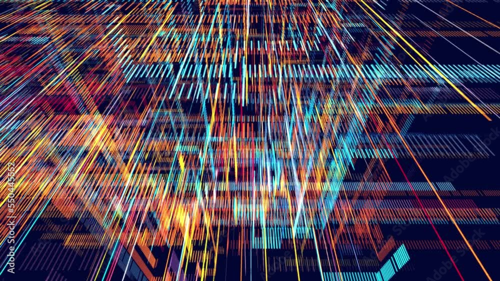 glow particles form lines. Info concept lines and nodes, ai ...