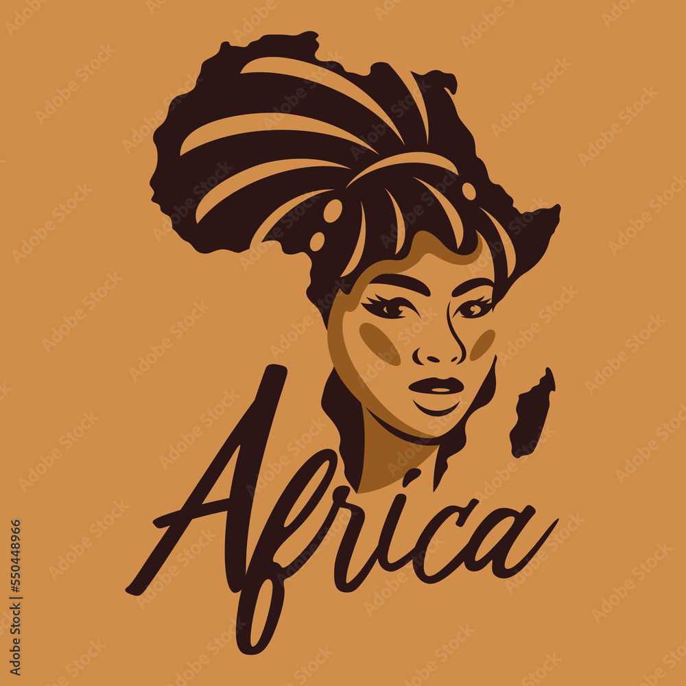Beautiful african woman and beauty logo Stock Vector | Adobe Stock