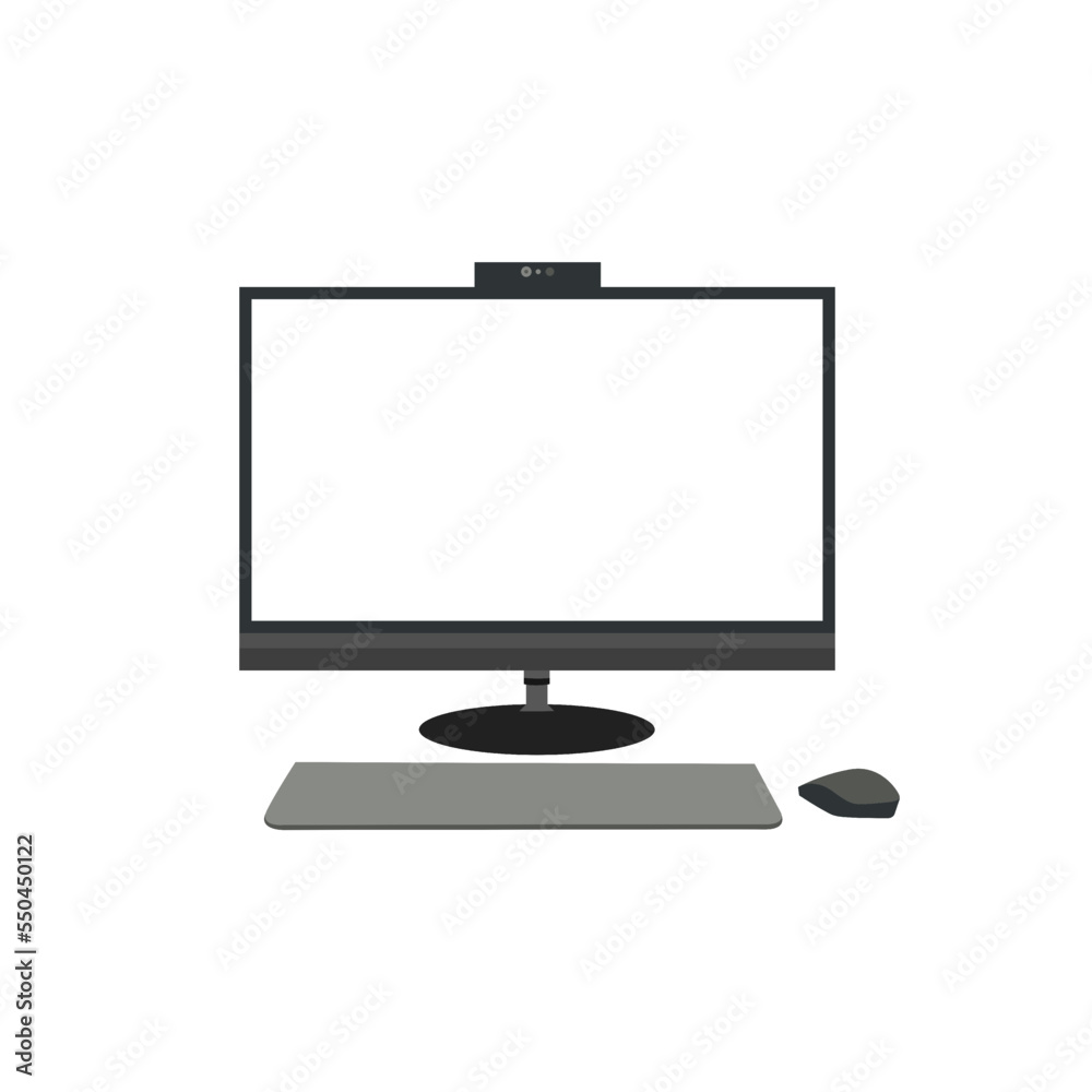 lcd monitor. All in one computer vector, Technology icon. desktop PCs ...