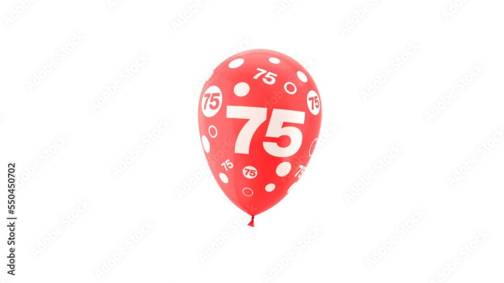 Balloon Animation with number 75. Loop Animation. With Green Screen and ...