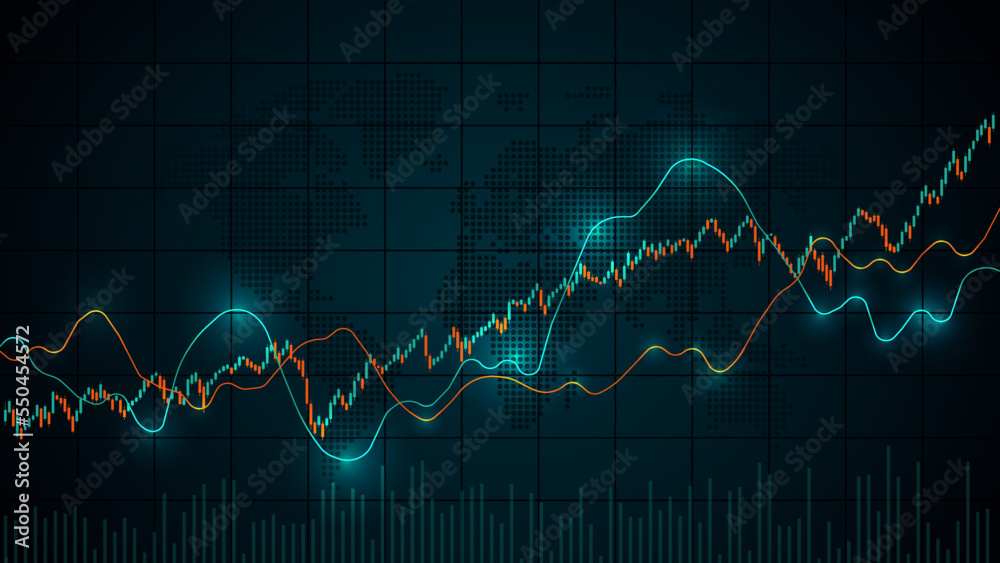 Candlestick Chart Line Graph And Bar Chart World Stock Market Index Graph Stock Vector Adobe