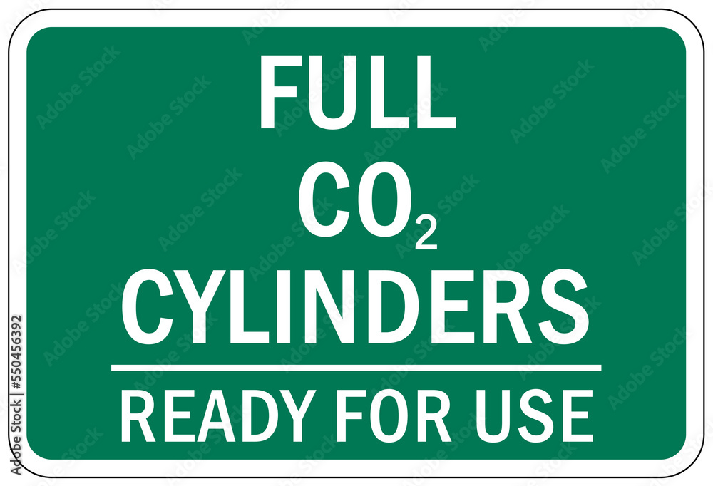 Carbon dioxide full cylinders sign and label Stock Vector | Adobe Stock