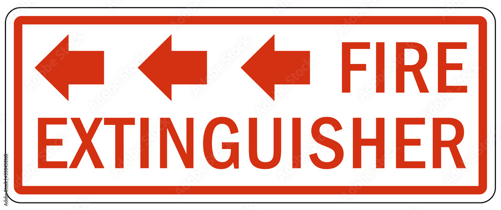 Fire extinguisher arrow sign and labels Stock Vector | Adobe Stock