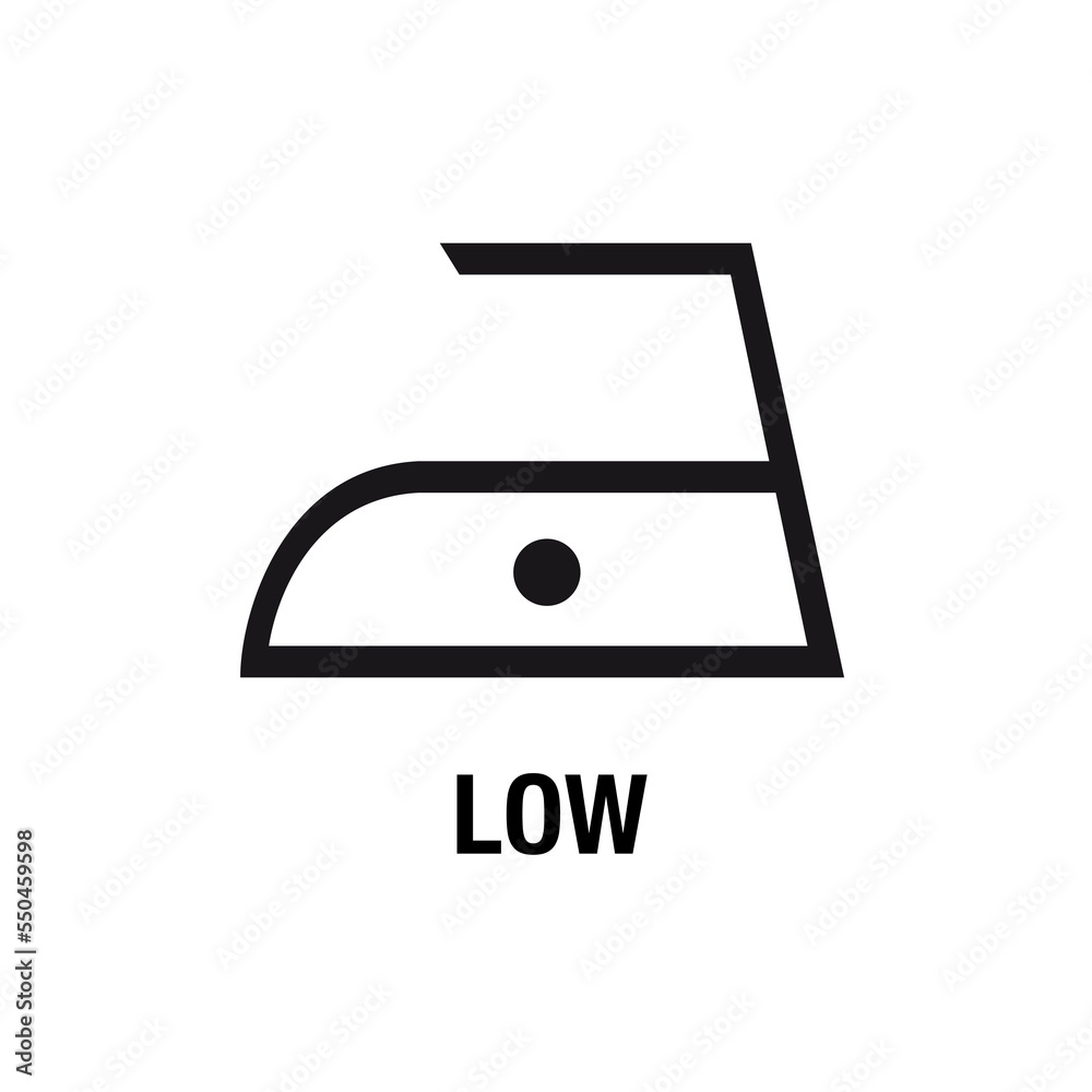 iron low, washing care sign, laundry icon, textile symbol, garment care ...