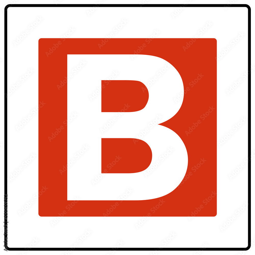 Fire classification sign and label class B fire flammable liquid letter ...