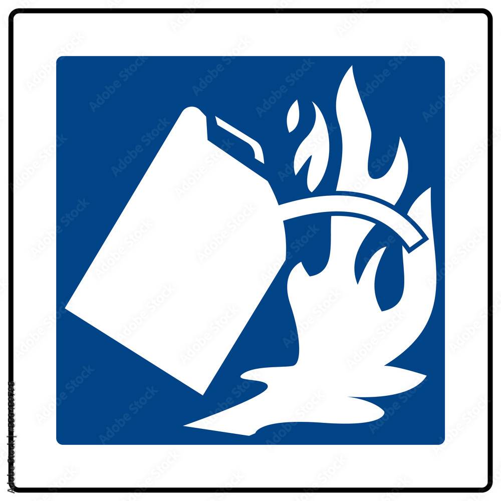 Fire classification sign and label class B flammable liquid picture ...
