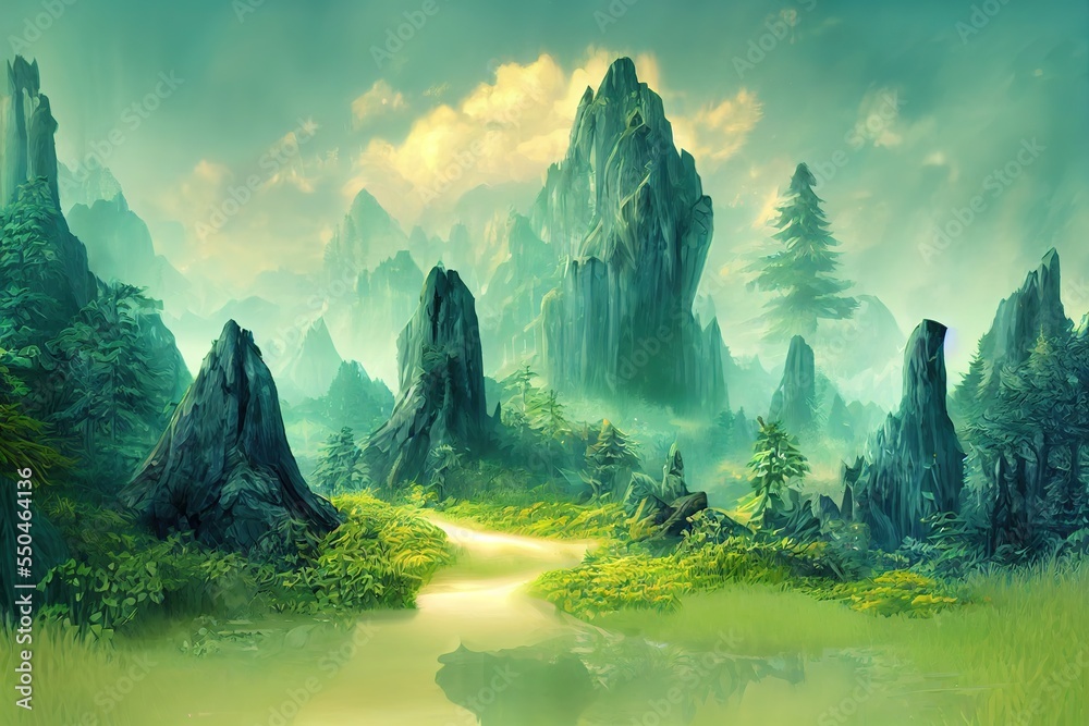 The Legend of Diamond and Crystal Forest. Video Game's Digital CG ...