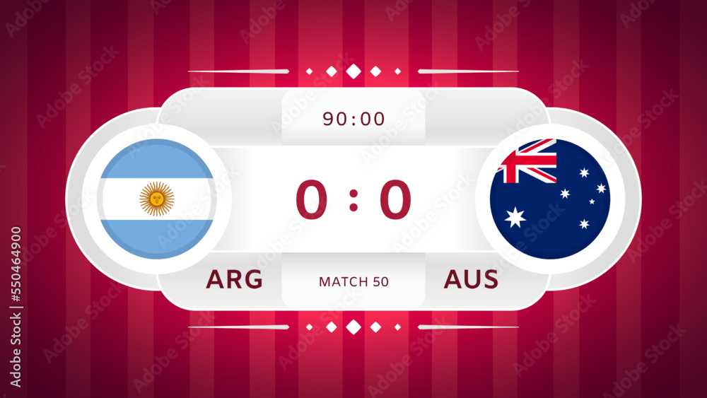 Argentina vs Australia Match Design Element. Flag icons isolated on ...