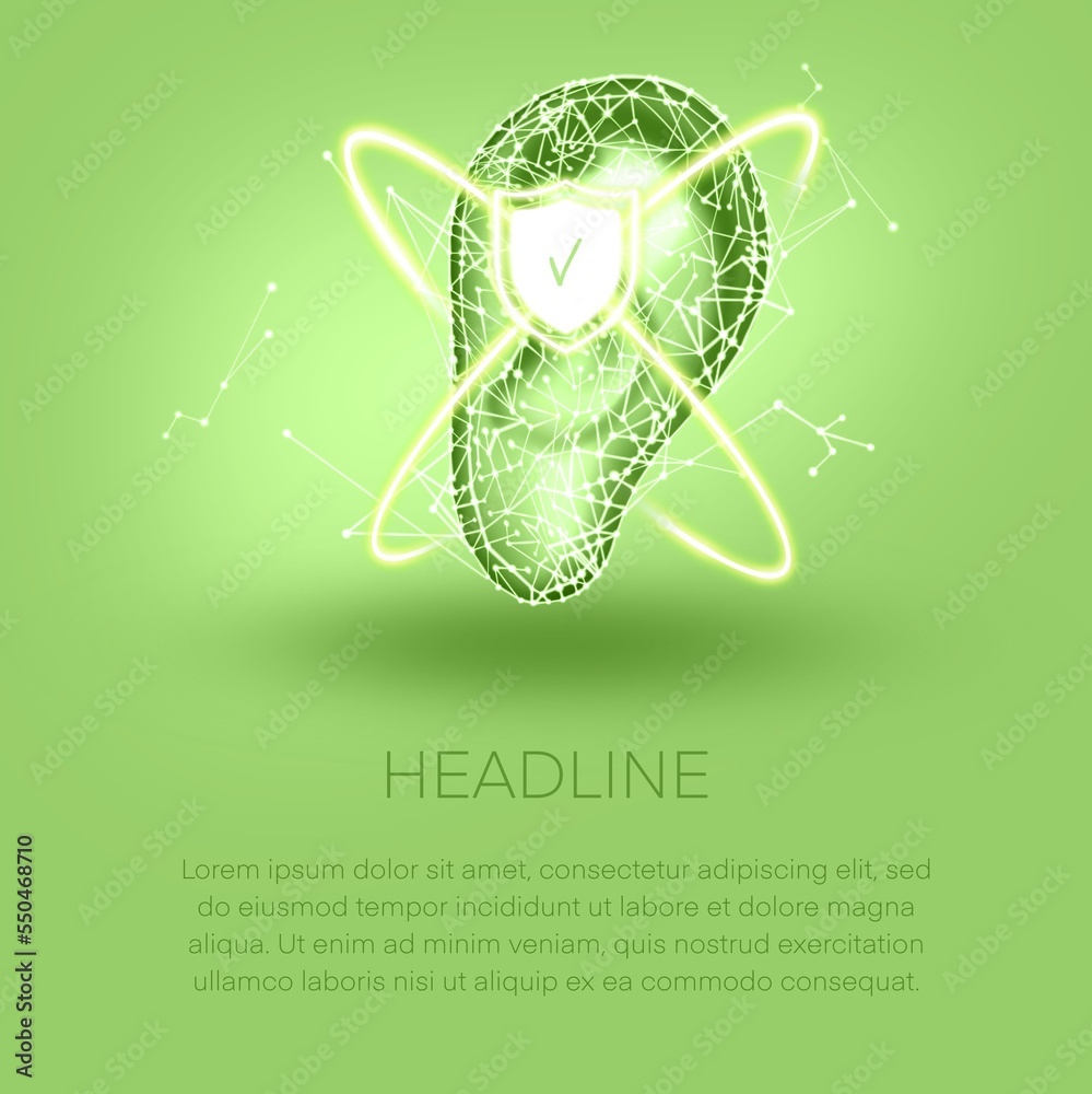 The concept of the health of the ears and the auditory system with a ...