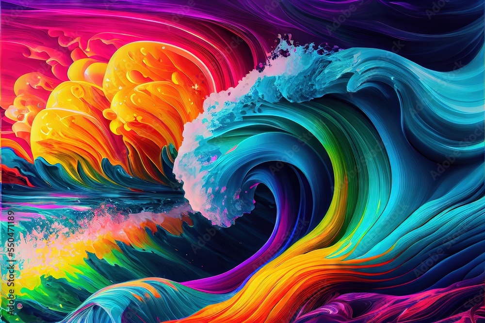 Rainbow Water Wave