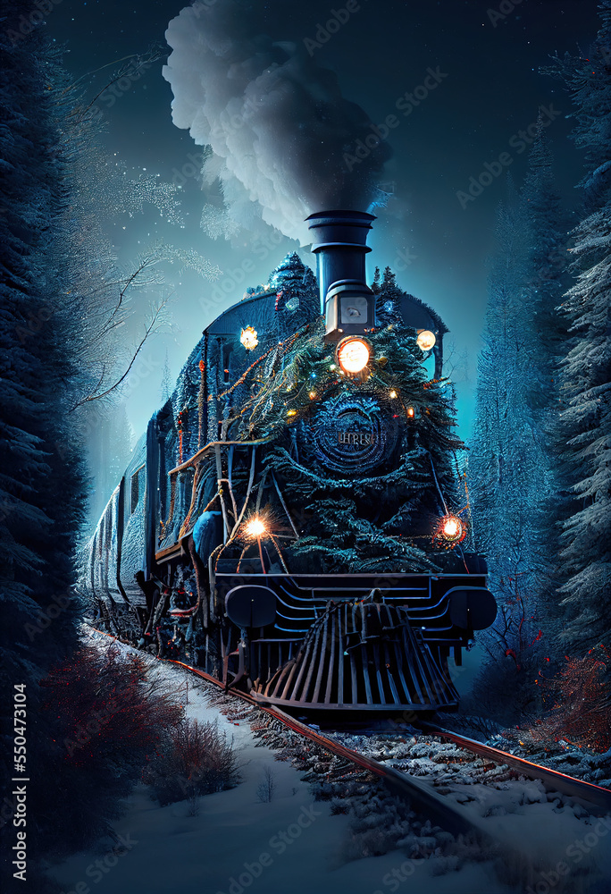 Polar Express Train Stock Illustration | Adobe Stock