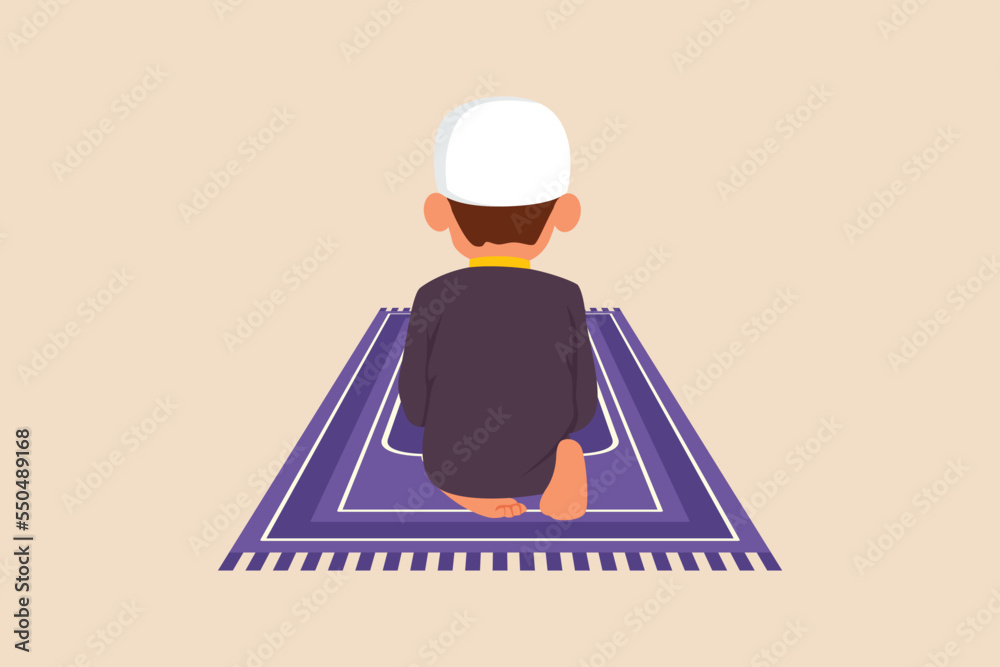Back View Movement Of Praying Sitting Between Two Prostrations Julus
