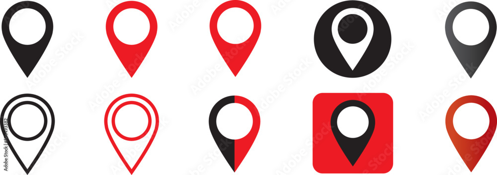 location icon in different style. location vector icons designed in ...