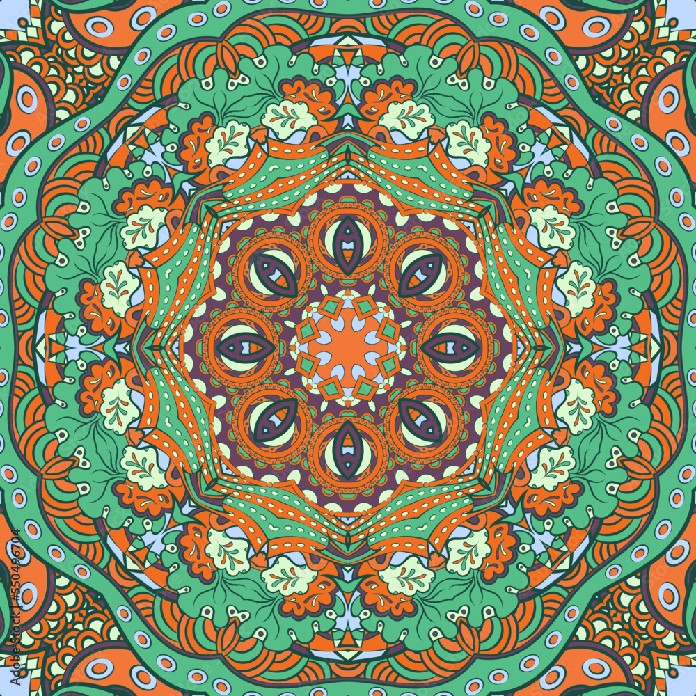 Seamless tile texture. Tracery mehndi design image. Ethnic doodle art ...