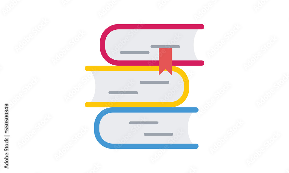 Cute stack of books icon for web. Simple book stack sign vector design ...