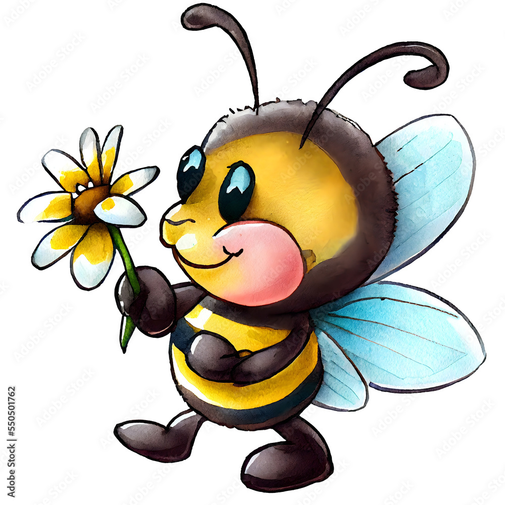 Bee and Flower Clipart, Bee and Flower PNG, Transparent background ...