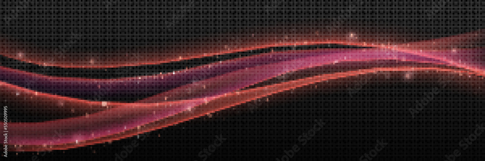 Light effect, pink wave on transparent background. Magic swirl, twinkle ...