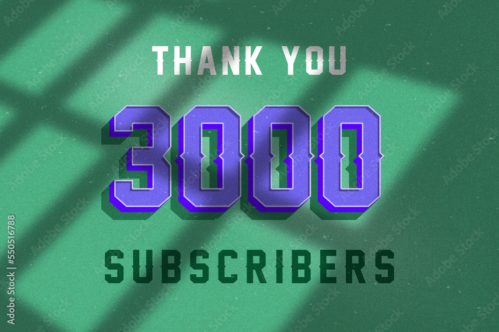 3000 subscribers celebration greeting banner with Vintage Design Stock ...
