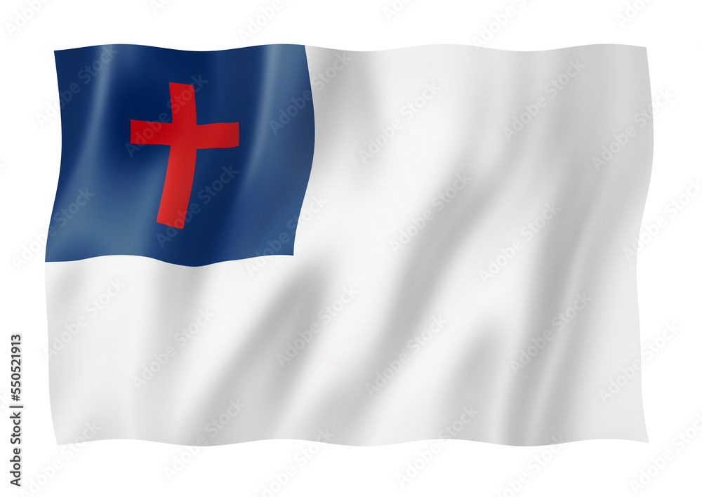 Christian flag isolated on white Stock Illustration | Adobe Stock