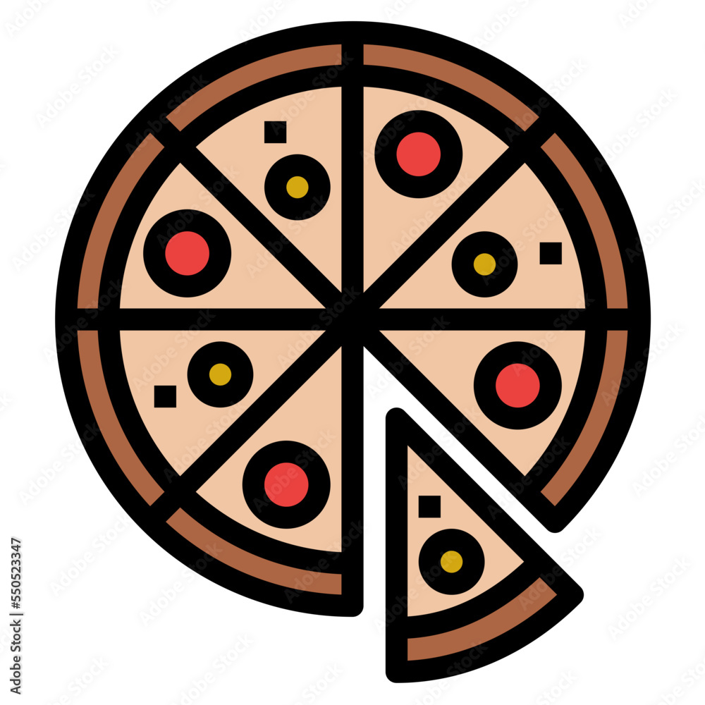 pizza food italian eating icon Stock Vector | Adobe Stock