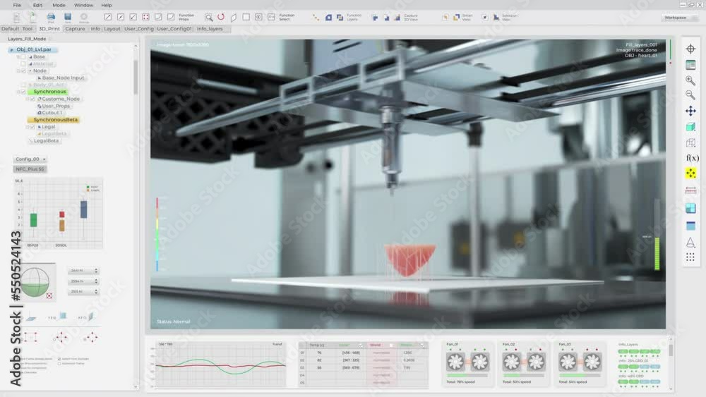 Futuristic user interface of the realistic organ development computer ...