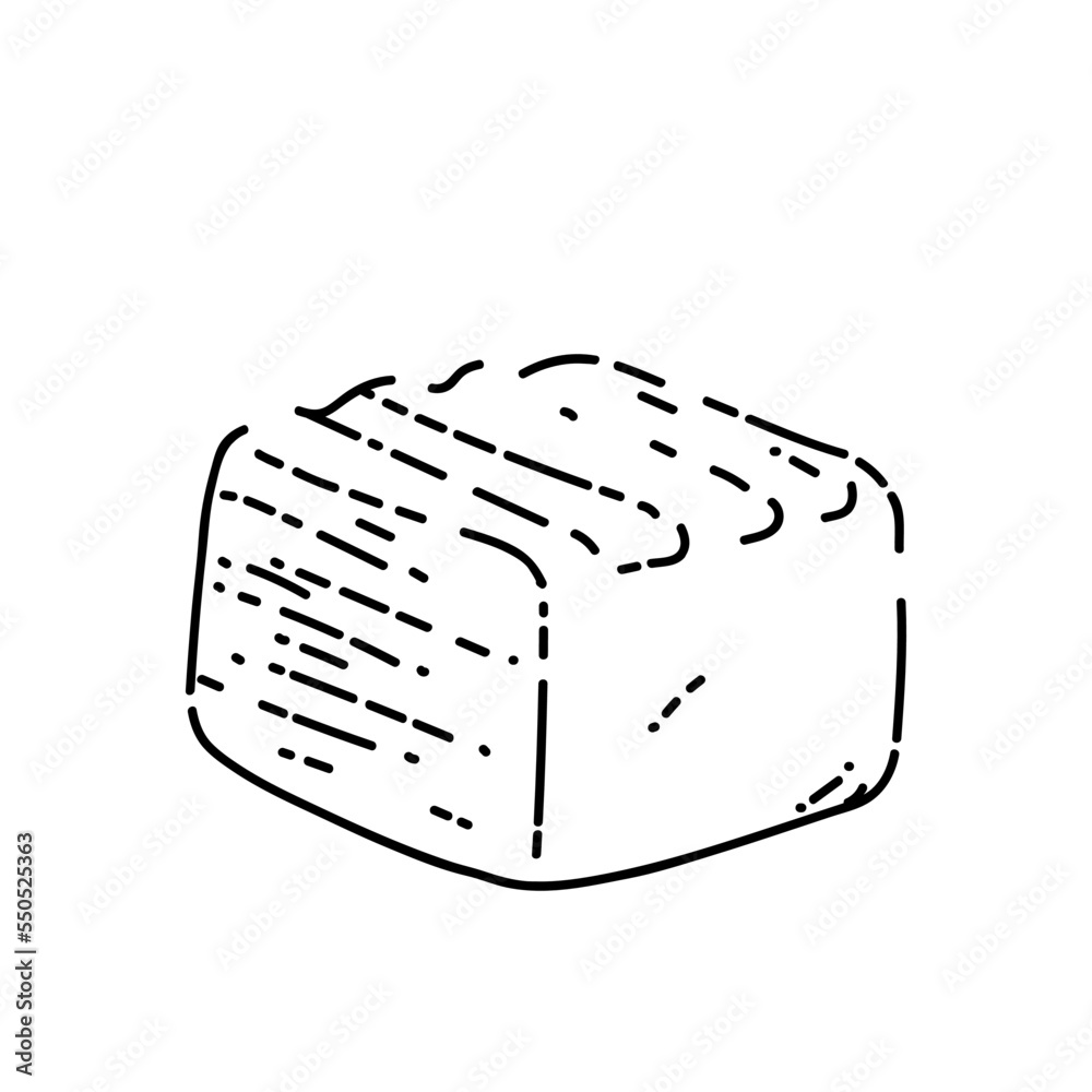 caramel cube sketch hand drawn vector candy soft toffee, square brown ...