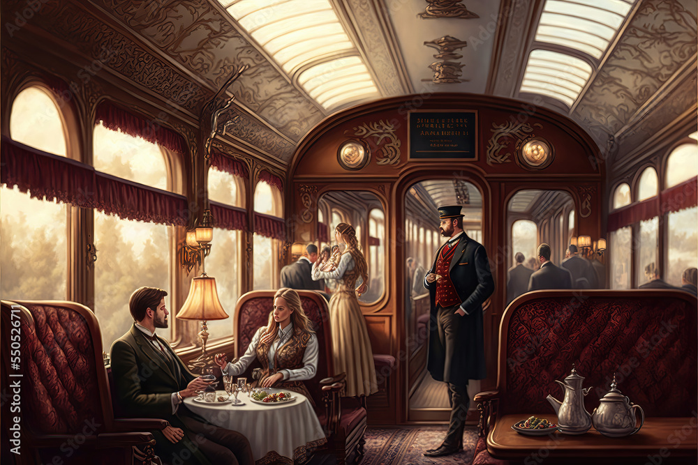 Stockillustratie AI generated image of a very grand and ornate dining ...