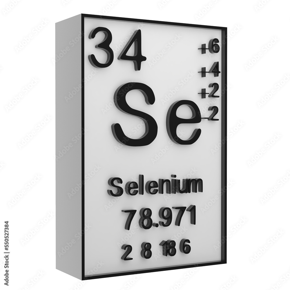 Selenium,Phosphorus on the periodic table of the elements on white ...