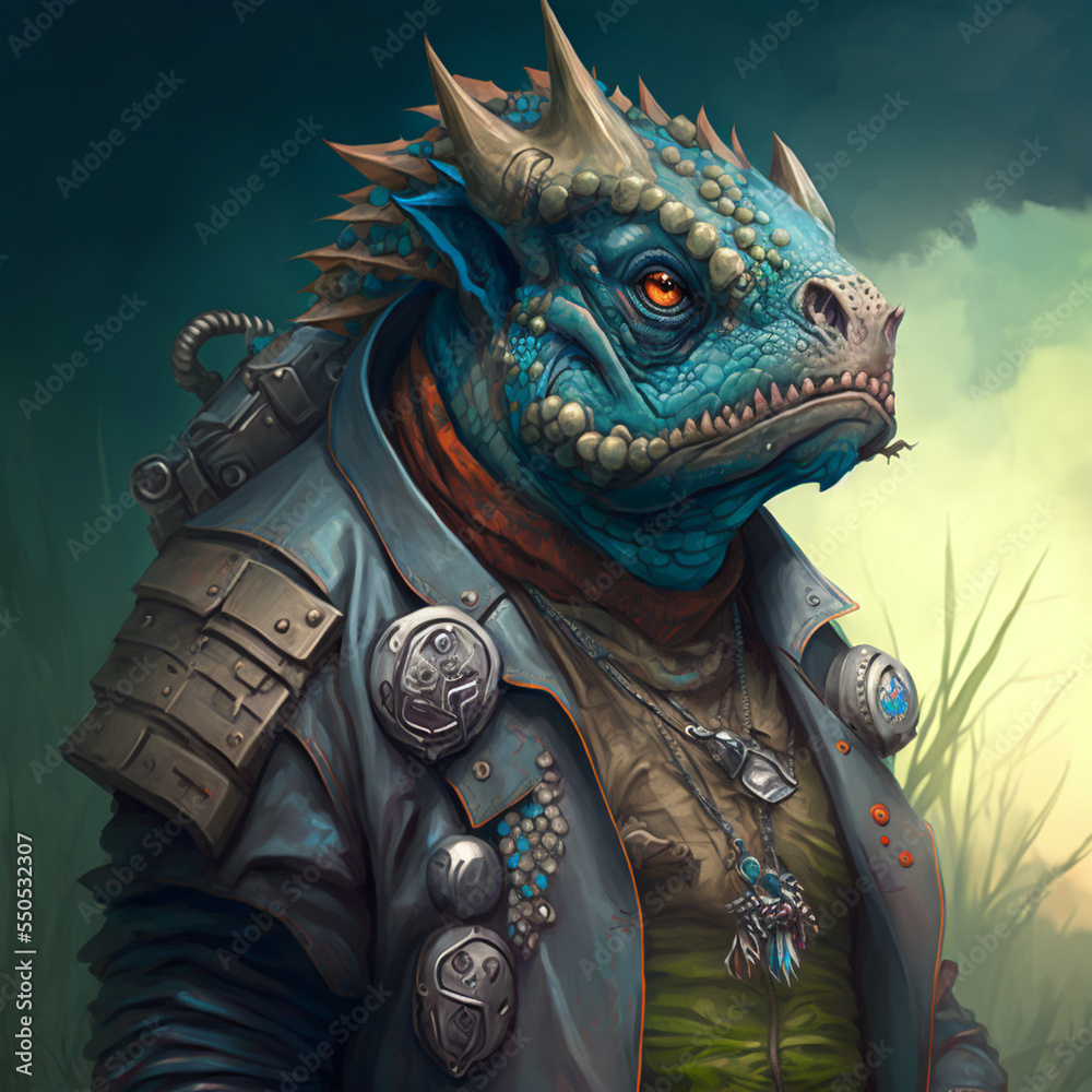 Long shot of an Knight Anthropomorphic Toad killer,digital art ...