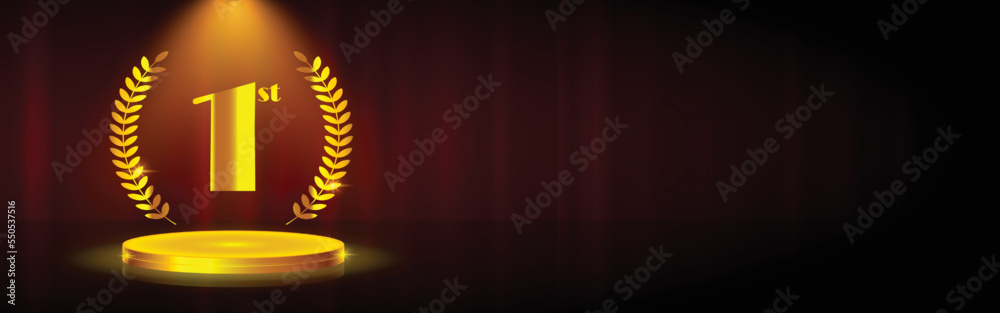 1st position golden template for competition, position, award, place ...