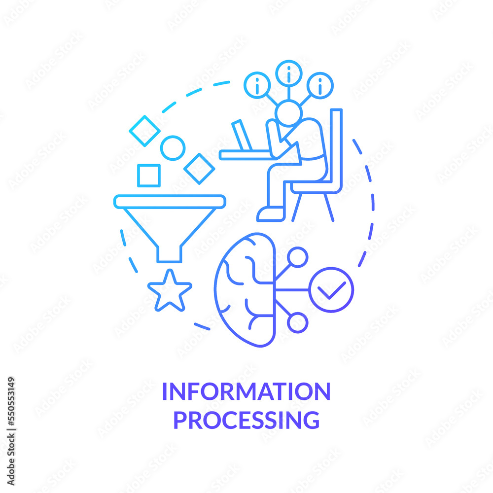Information processing blue gradient concept icon. Content filter ... Information processing blue gradient concept icon. Content filter ...