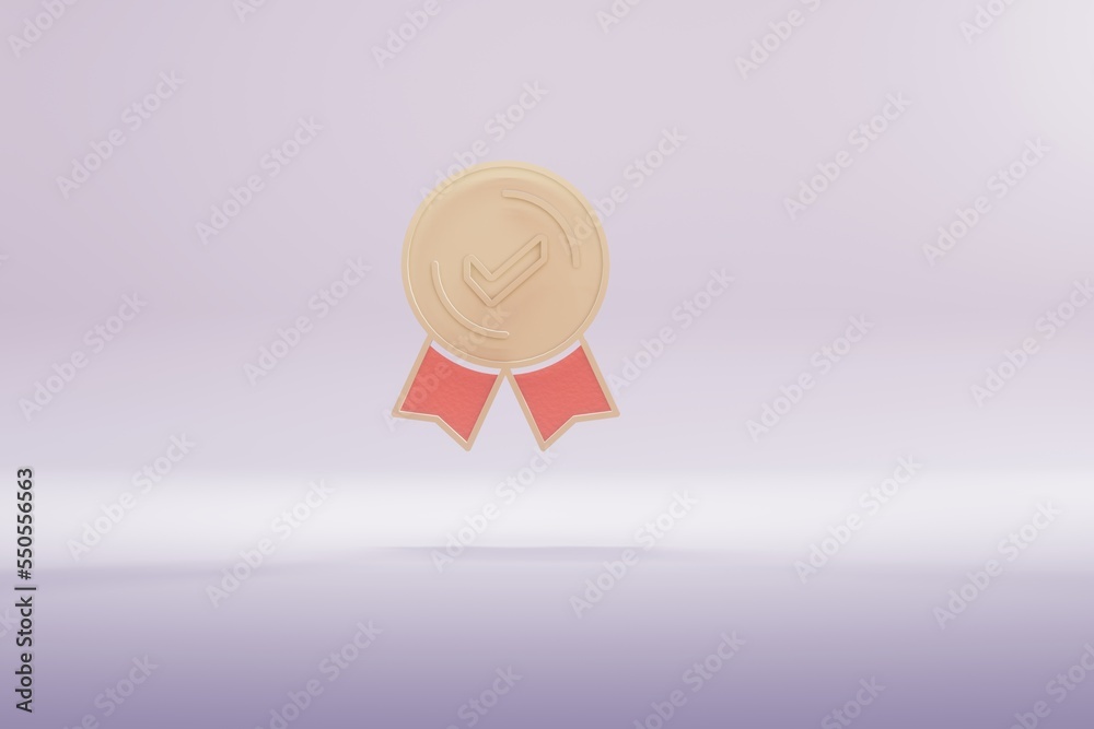 Beautiful illustration Golden Check mark Badge symbol icons on a bright ...