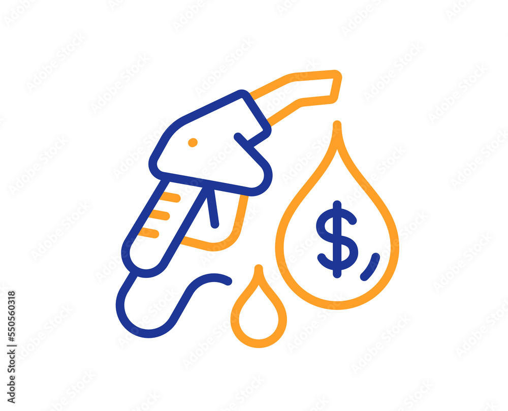 Petrol station line icon. Filling gas station sign. Diesel fuel symbol ...