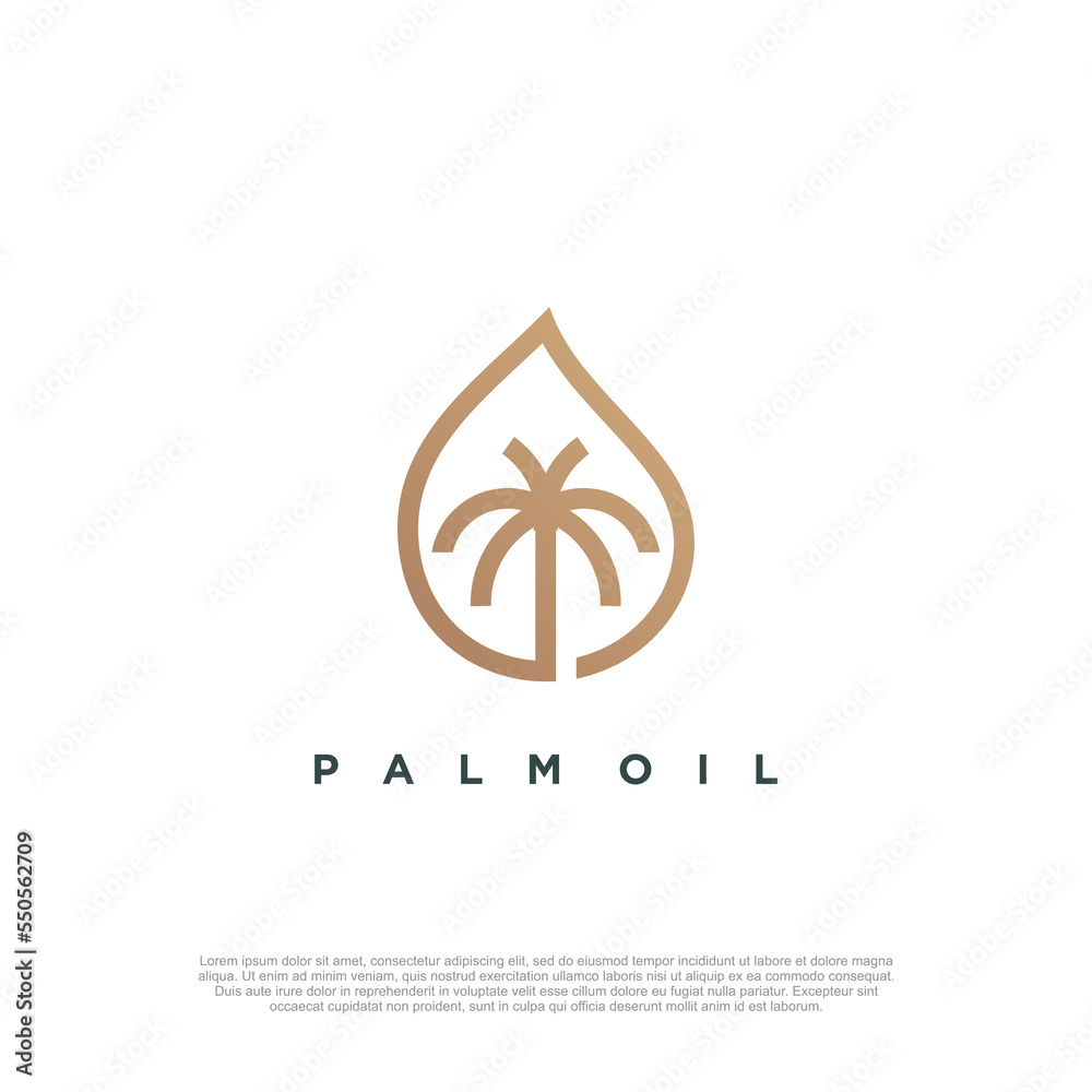 Palm oil logo design vector concept Stock Vector | Adobe Stock