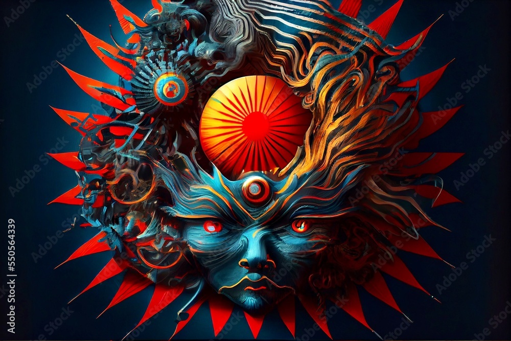 Midjourney abstract render of Japanese flag Stock Illustration | Adobe ...