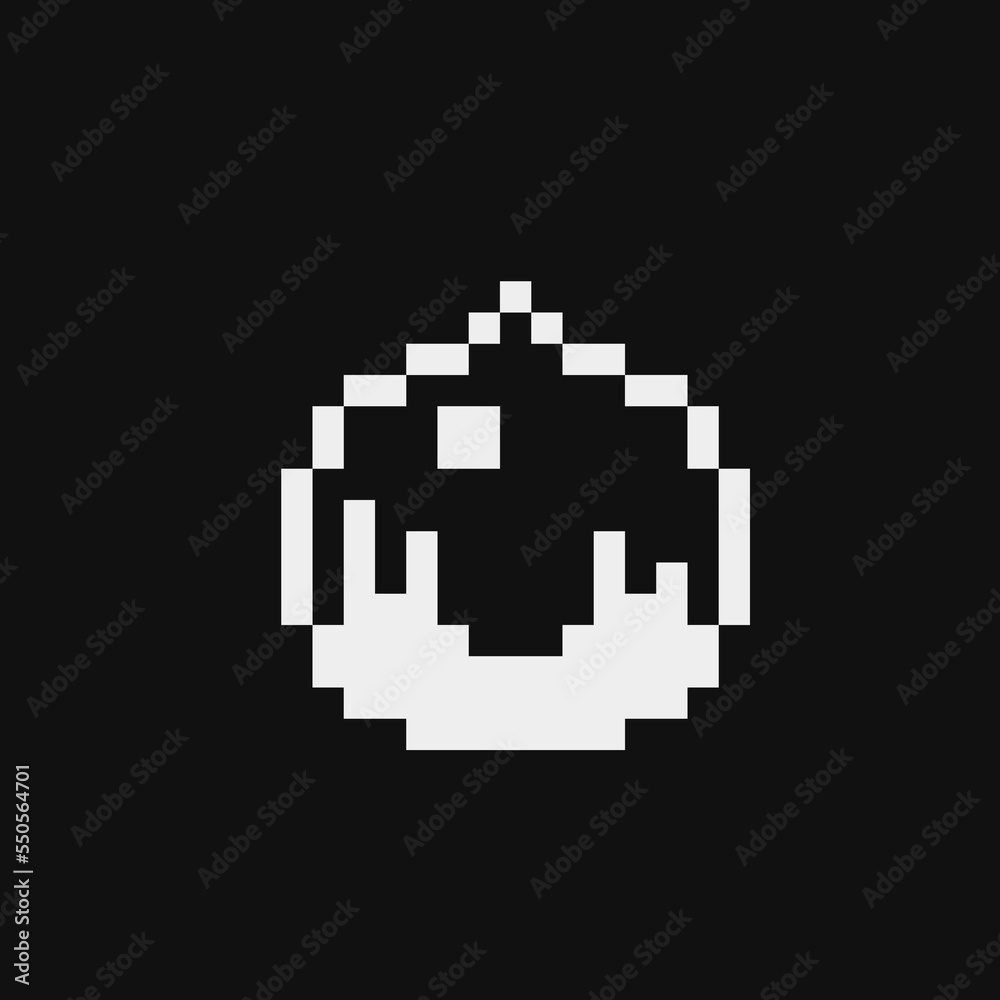 Chestnut emoji. Nut Pixel Art Icon. Isolated vector illustration. 1-bit ...