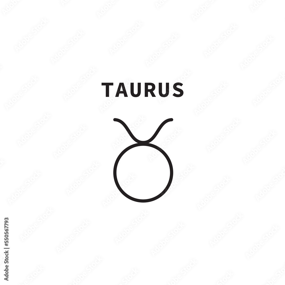Zodiac Sign Taurus Symbol. Minimal Vector Illustration Stock Vector ...