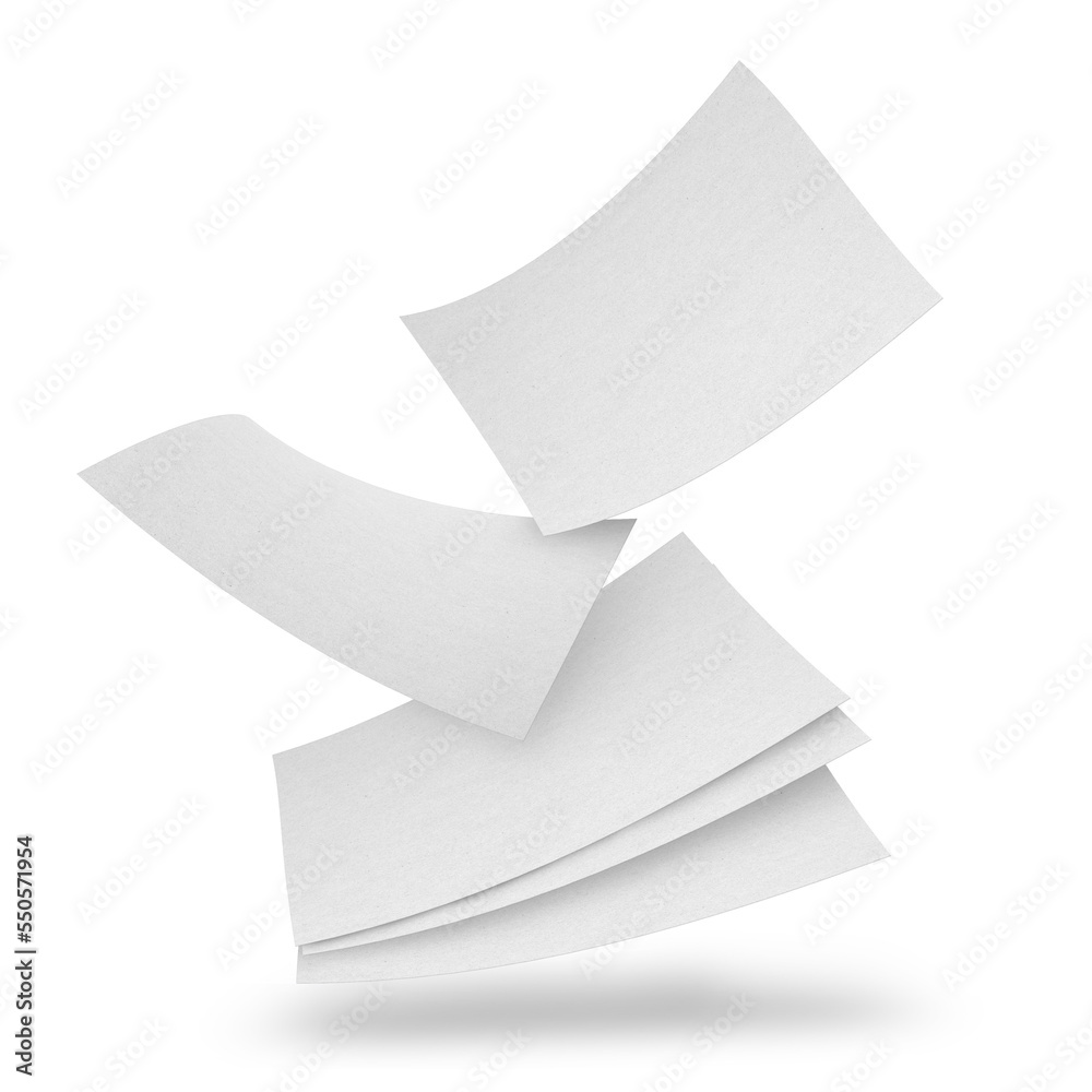 Paper pile flyer realistic Stock Illustration | Adobe Stock