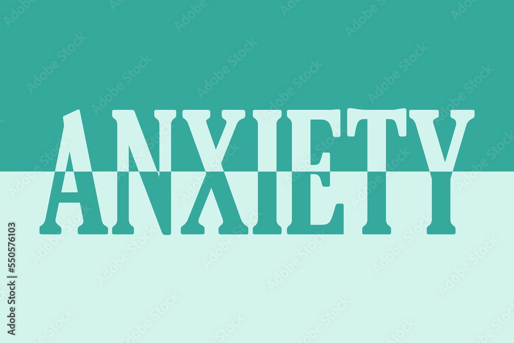 Anxiety, icon. Logo. Colorful typography banner with single word. Text ...