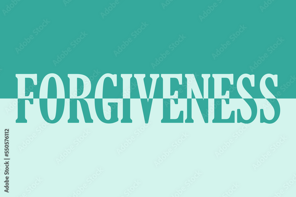Forgiveness, icon. Logo. Colorful typography banner with single word ...