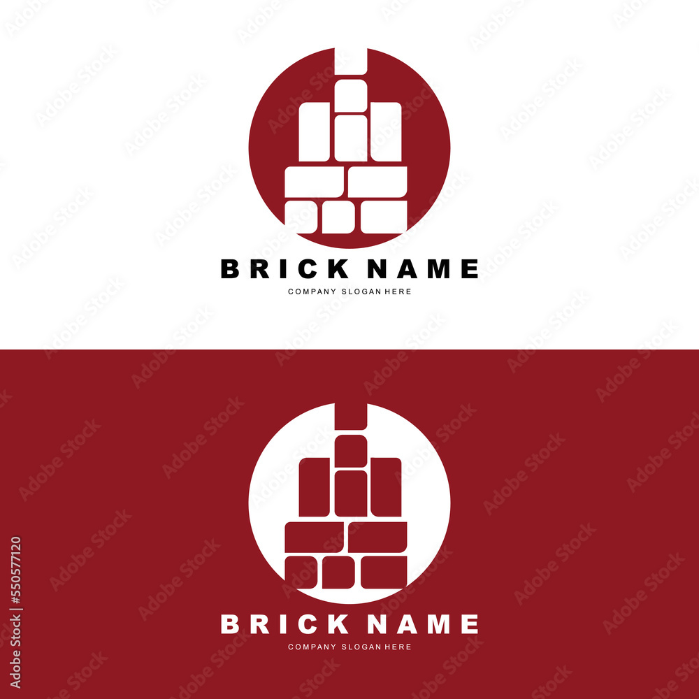 Bricks Logo Design, Material Stone Illustration Vector, Building ...