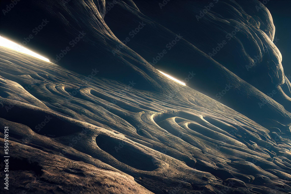 moon and stars landscape over a foreign alien world with haunting ...