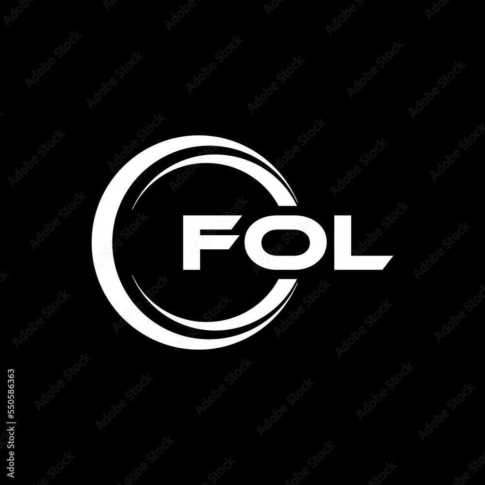 FOL letter logo design with black background in illustrator, cube logo ...