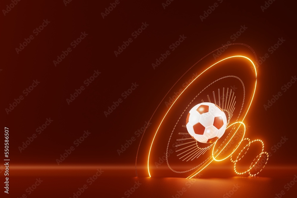 3d football object design. realistic rendering. abstract futuristic ...