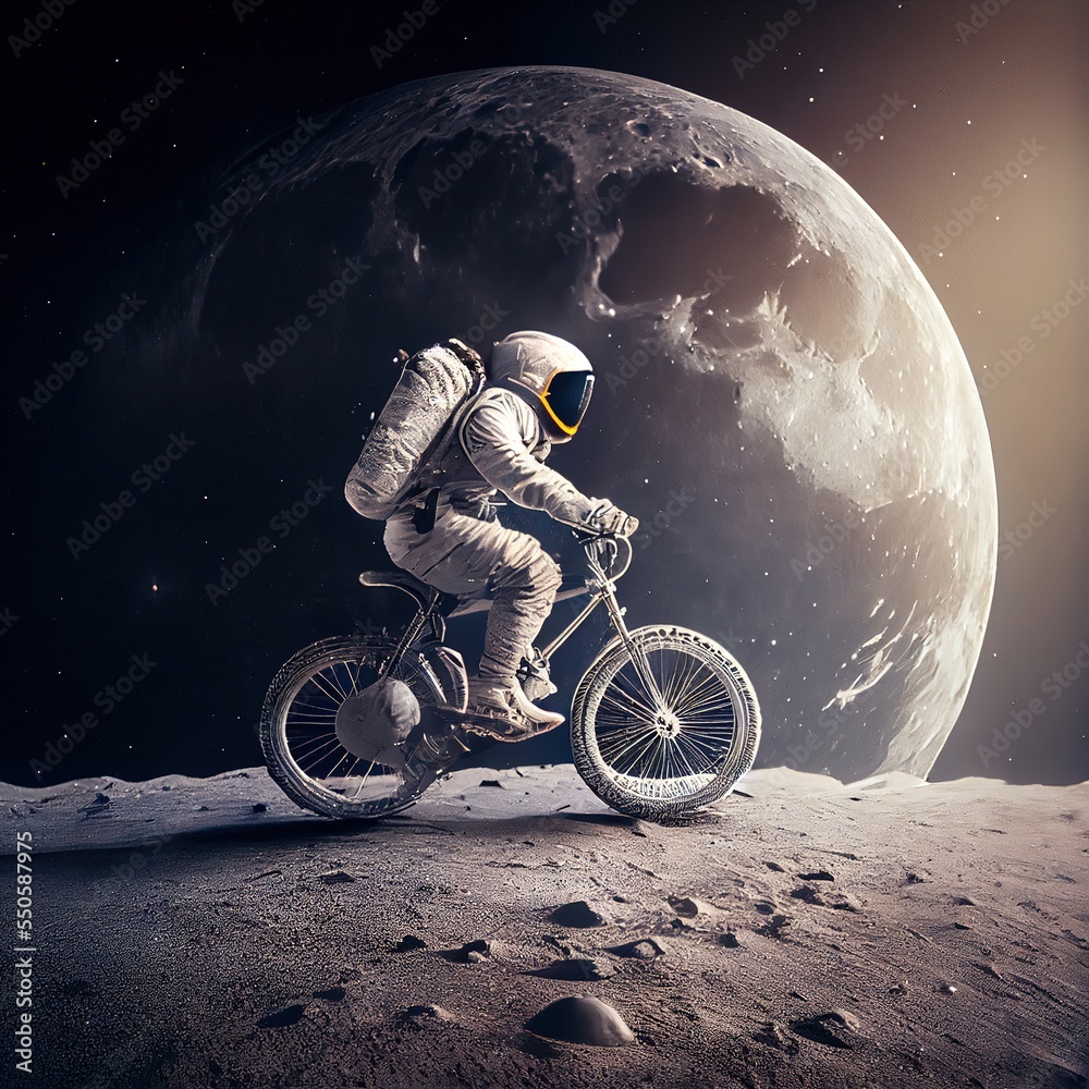 Astronaut Riding A Bike