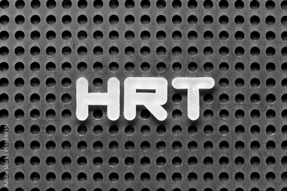 White alphabet letter in word HRT (Abbreviation of Hormone replacement ...