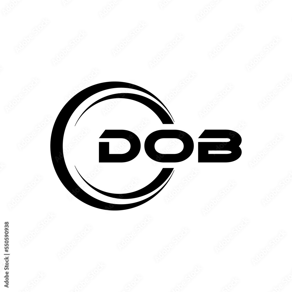 DOB letter logo design with white background in illustrator, cube logo ...
