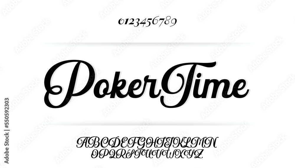 POKER TIME Signature Font Calligraphy Logotype Script Brush Font Type ...